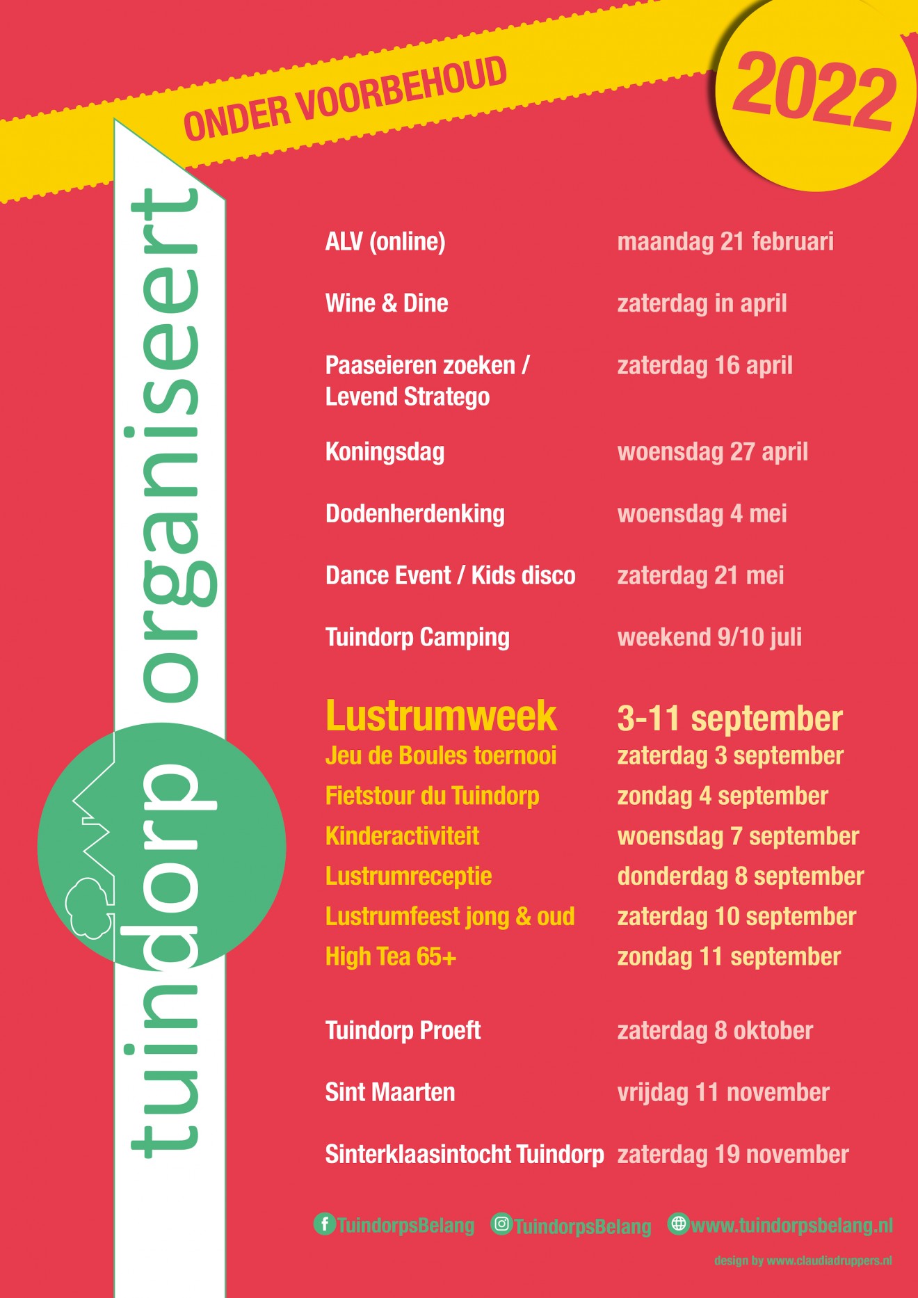 Jaarprogramma 2022 | Tuindorps Belang